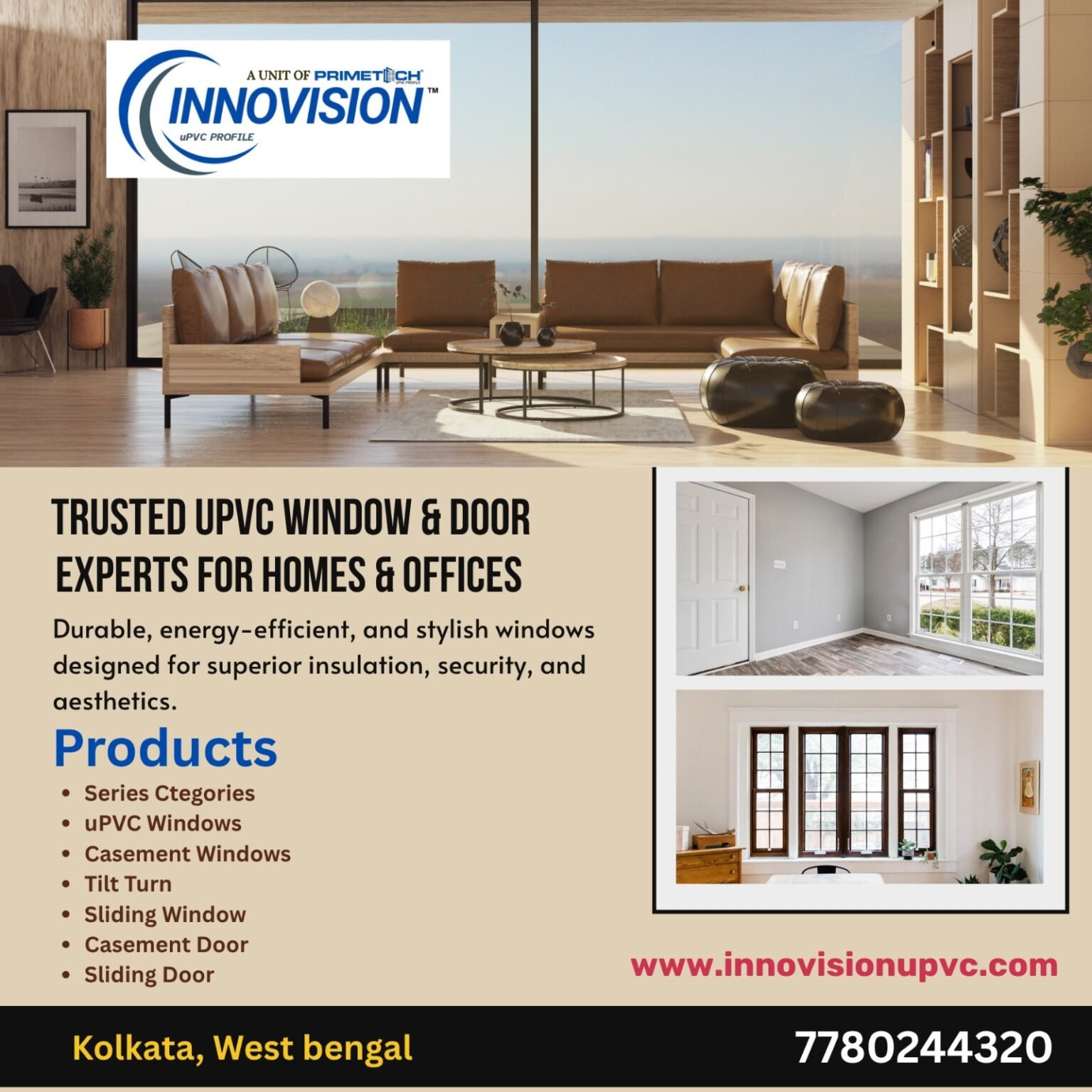 UPVC Windows for Offices Kolkata – Durable & Stylish